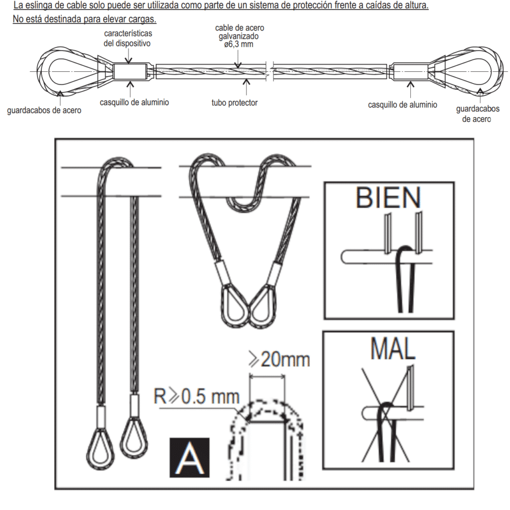 CABLE DE ANCLAJE ANTICAÍDAS - Orión Seguridad - 2025